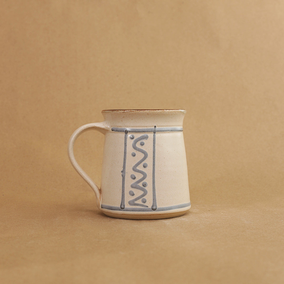 Slip Trail Mug - Wave, Satin Beige – Clay & Glaze